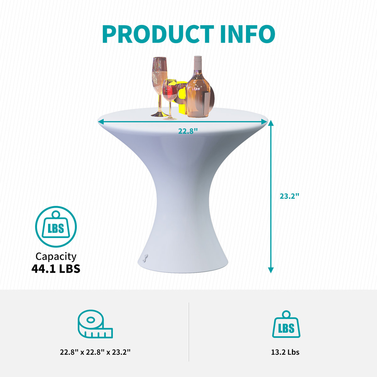 Wrought Studio™ Led Light Up Bar Table, 16 Rgb Colors Changing Light With Remote Control, Ip65 ...